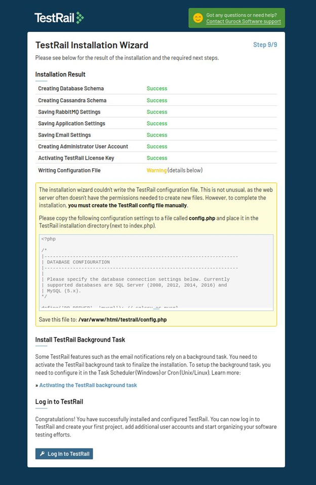 Installing Testrail Unixlinux 8011029 Version Testrail Support Center