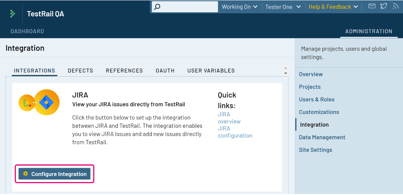 Manually configure the Jira integration – TestRail Support Center