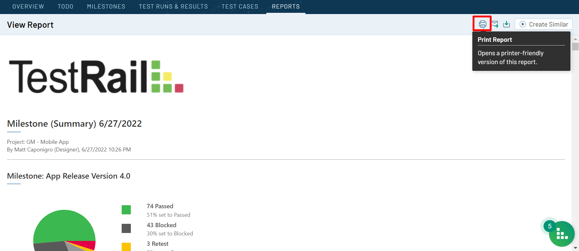 General configurations for reports – TestRail Support Center
