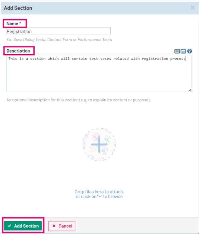 Sections – TestRail Support Center