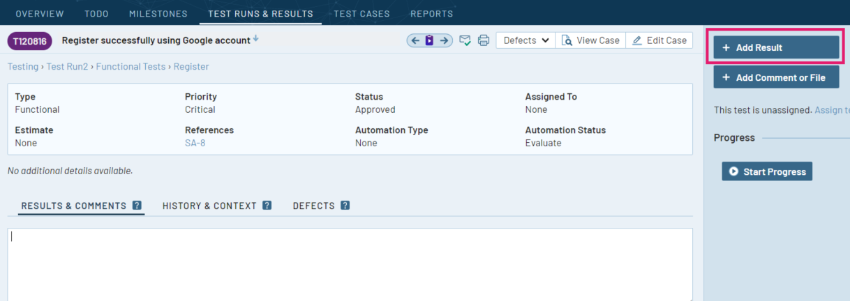 Submitting Test Results Testrail Support Center 5321