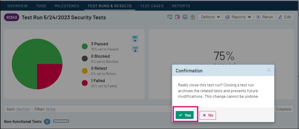 Closing test runs and plans – TestRail Support Center