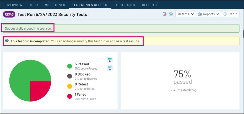 Closing test runs and plans – TestRail Support Center