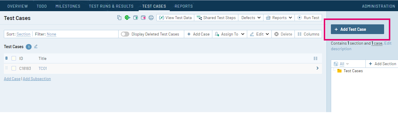 Adding test cases – TestRail Support Center