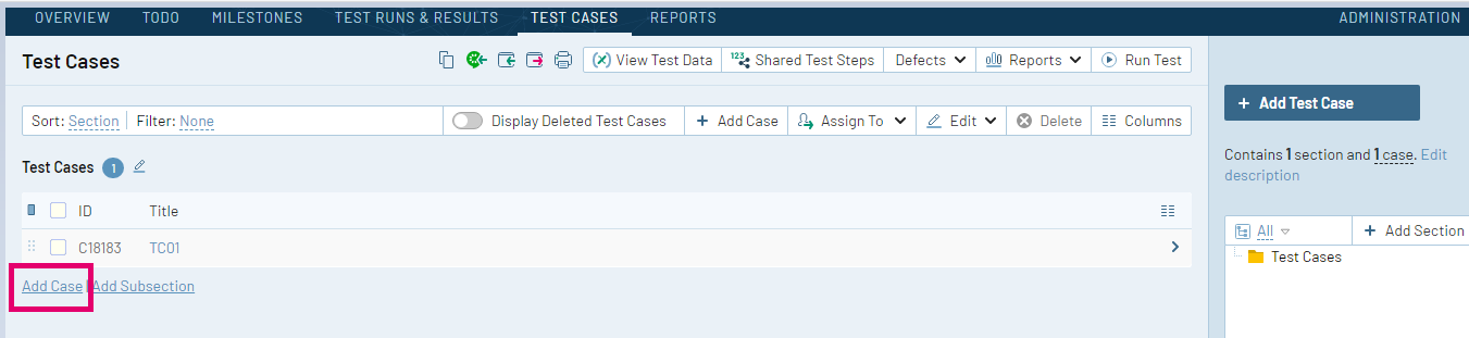 Adding test cases – TestRail Support Center