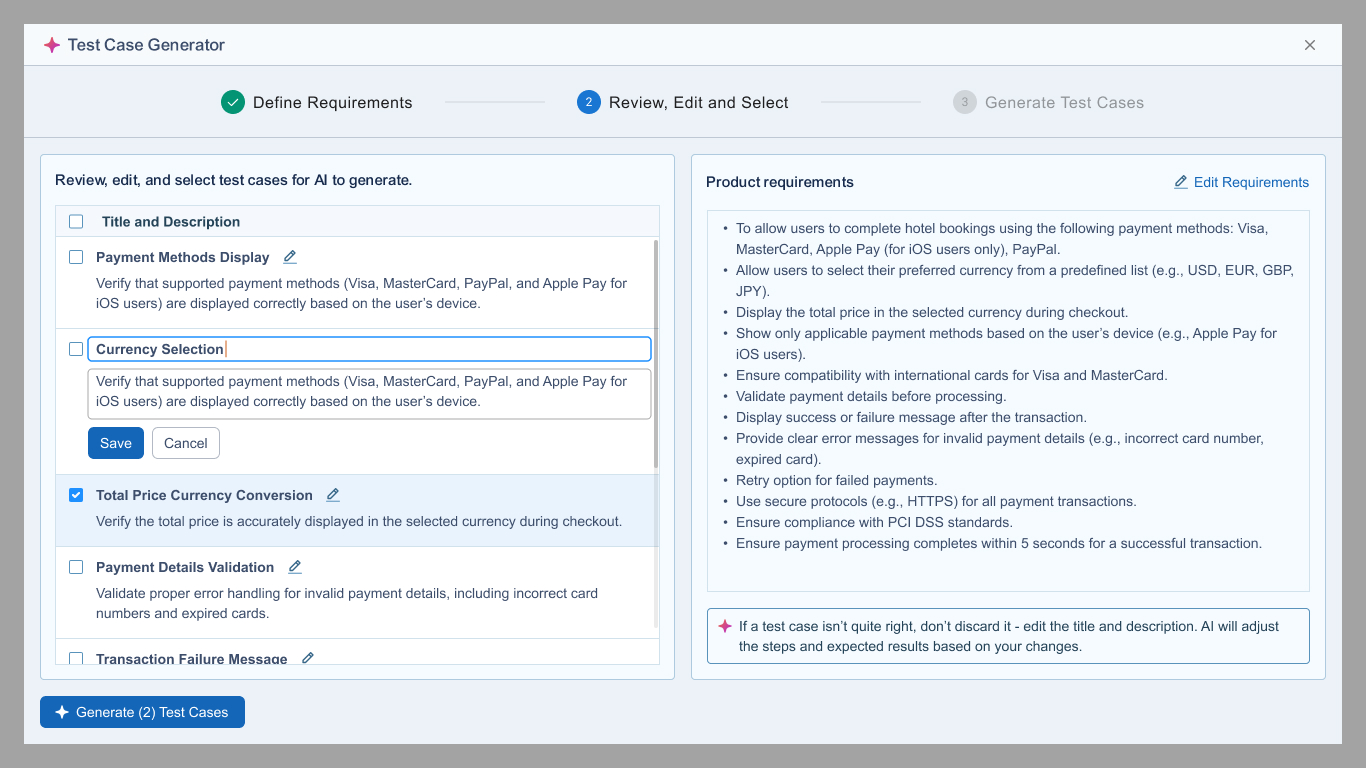 Quick Start: Generate Test Cases with AI – TestRail Support Center
