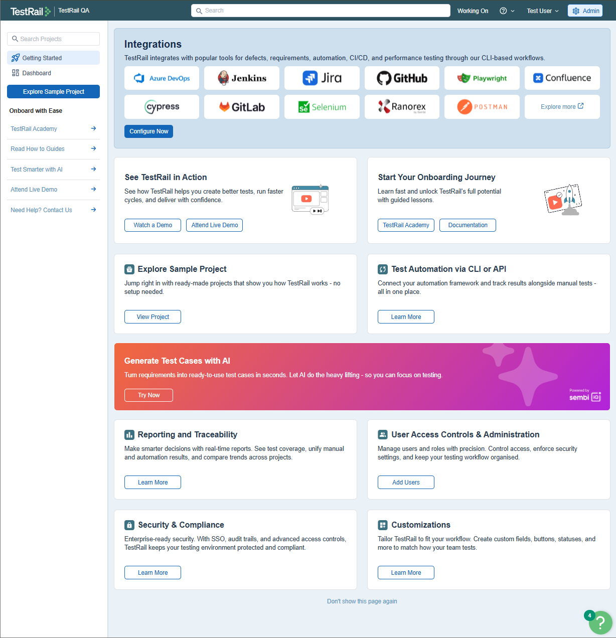 Getting Started Page – TestRail Support Center