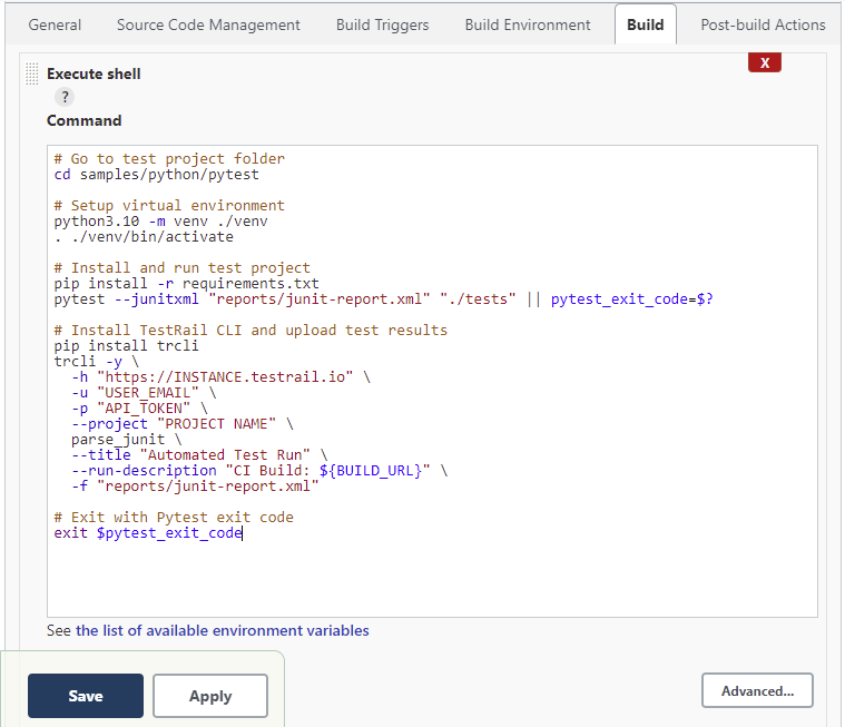Integrating with Jenkins (freestyle) – TestRail Support Center