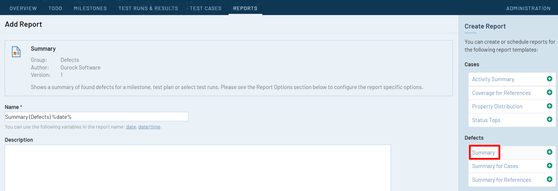 Summary (Defects) report – TestRail Support Center